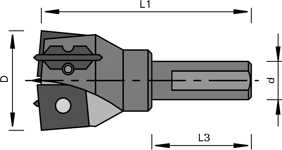 LEUCO - Cylinder Boring Bits with HW Turnover Knives