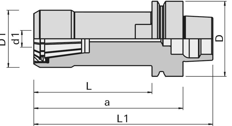 LEUCO - 184853 - Draw-in collet chuck system 470E/ER32 with HSK 63F ...