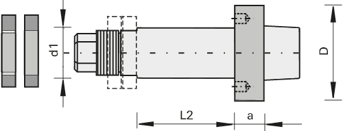 LEUCO - Mandrins avec cône Weinig HSK - avec écrou de serrage
